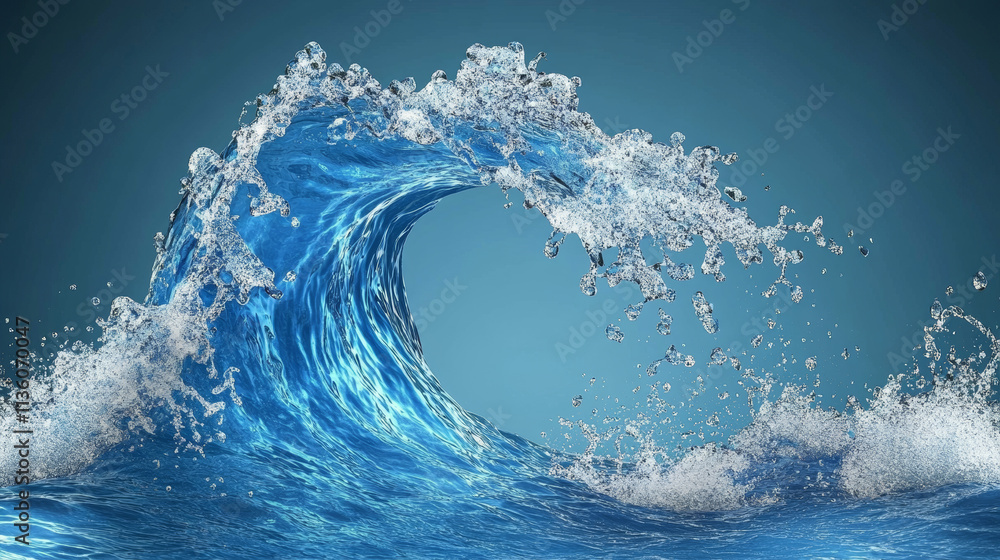 Ilustración de Stock Cartoon water splash and surf wave. Cute comic sea ...
