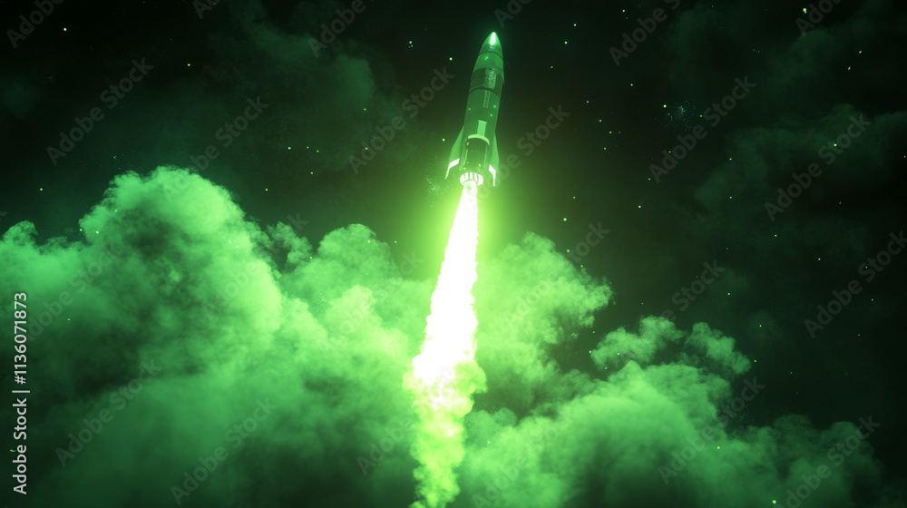 Green rocket spaceship fire light smoke trail vfx. Engine flame png ...