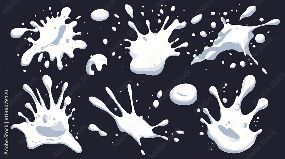 Ilustración de Stock Milk splash animation, sprite, liquid swirl ...