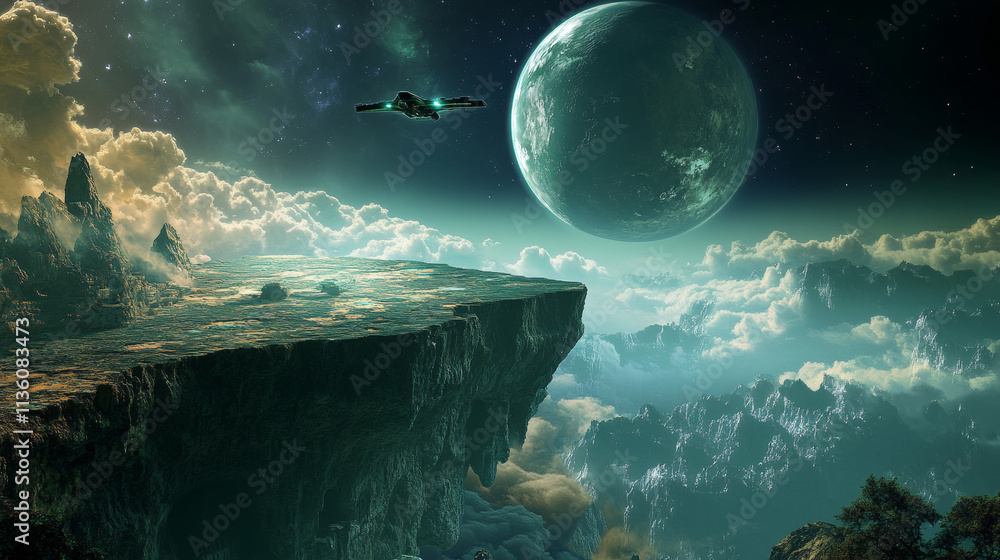 Mobile arcade with spaceship parallax background, interstellar shuttle ...