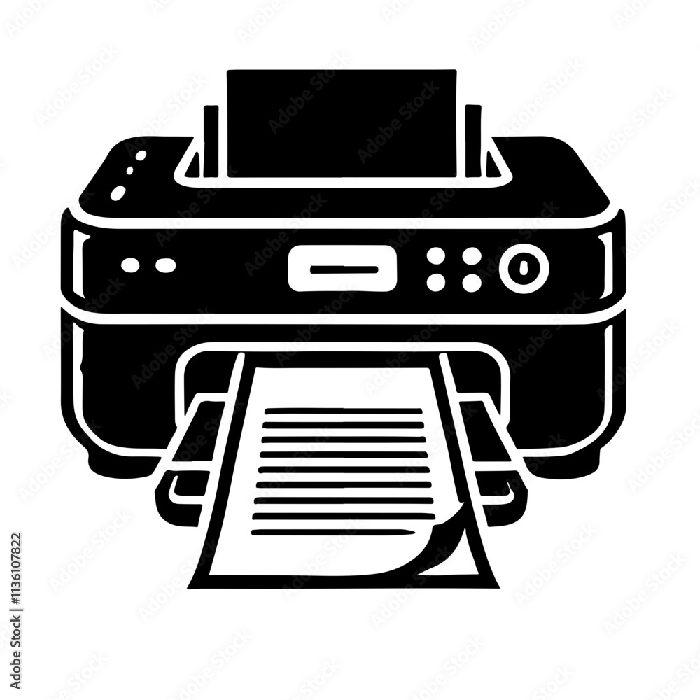 Printer scaner as a simple single icon logo vector illustration ...