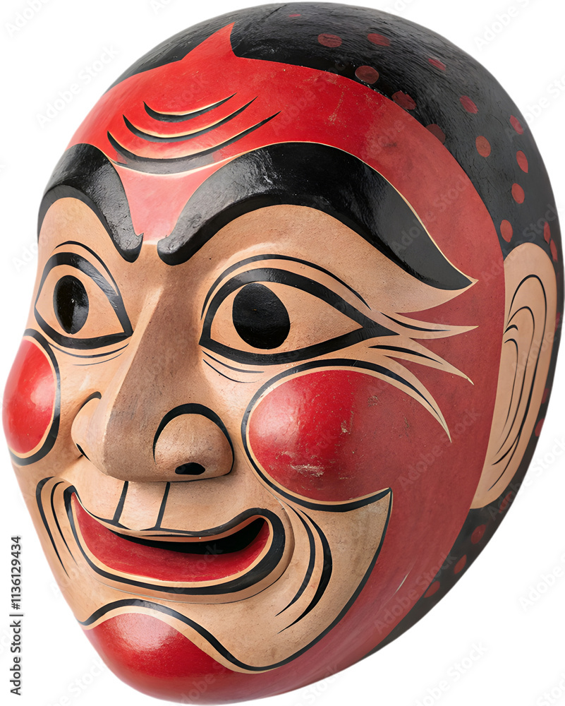 Quirky Japanese Hyottoko mask clipart symbolizing humor, tradition, and ...