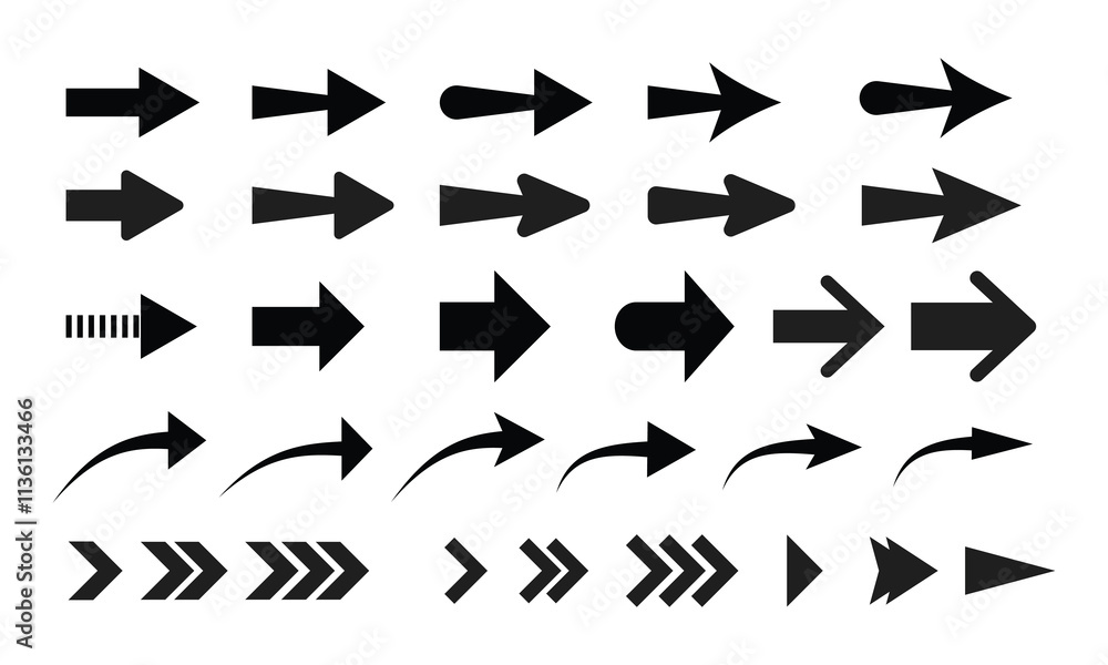Arrow icon set. Arrows vector collection. Arrow. Black arrows icons ...