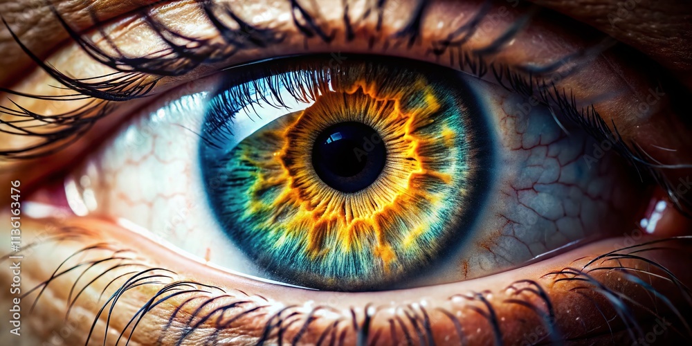 Human Eye Anatomy, Detailed Close-up, Iris, Pupil, Sclera, Cornea, High ...
