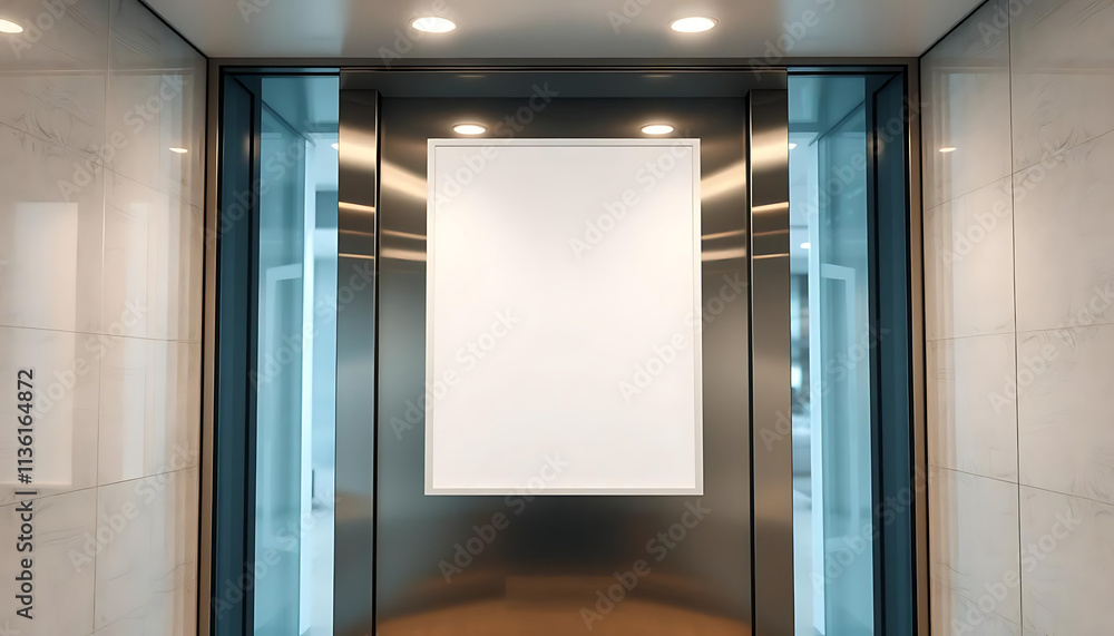 Foto de Stock Vertical Poster Media Template Frame Hanging on the Wall ...