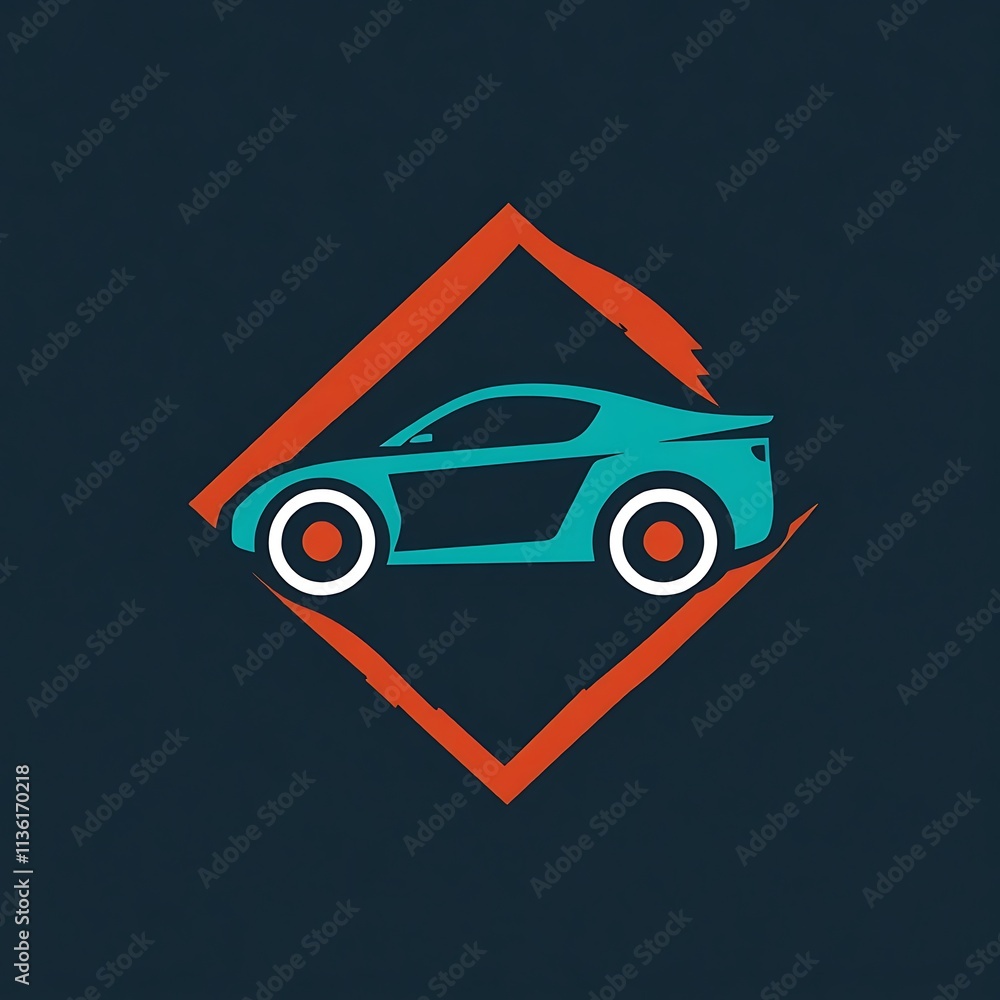 Speed Demon Logo: A minimalist logo design with a stylized car icon ...