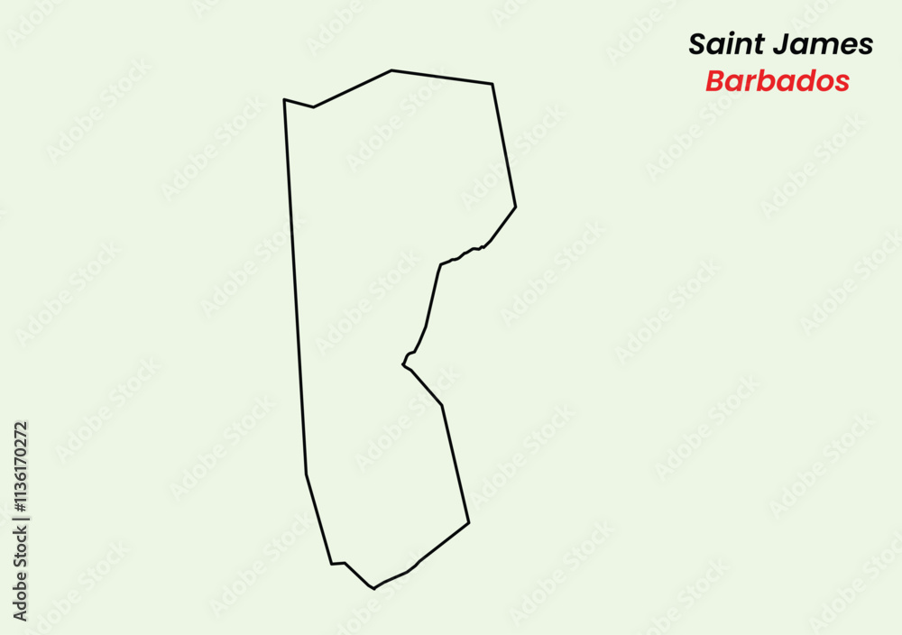 Map of Saint James, Map of Saint James with an outline, Map of Barbados ...