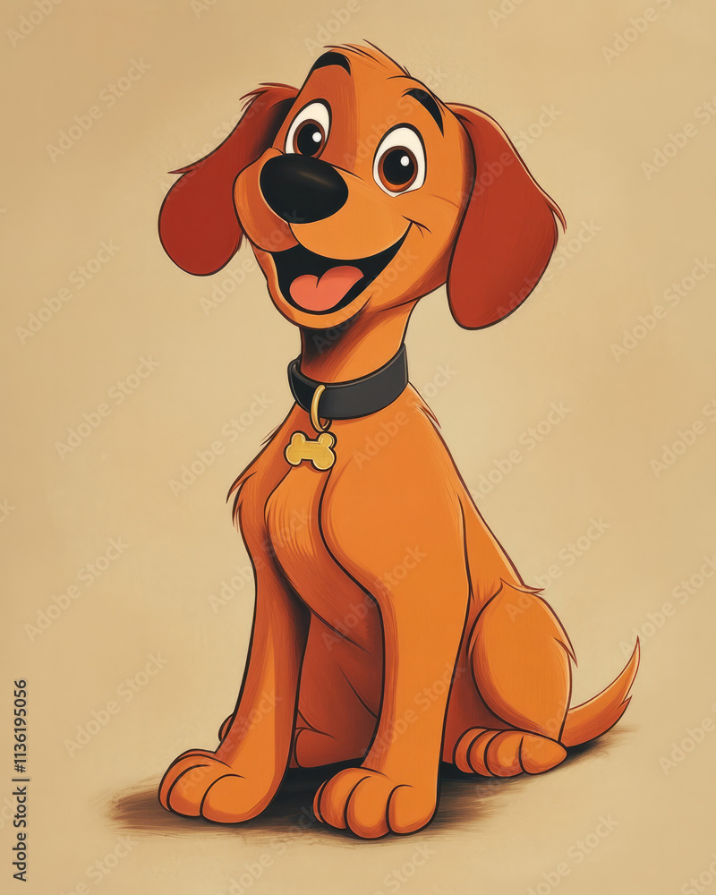 1970s retro cartoon dog adorable cute vintage tv show style ...