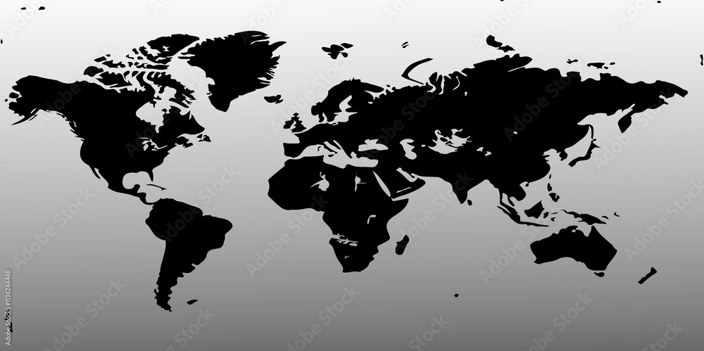 Image vectorielle Stock Abstract world map with black and white Ariel ...
