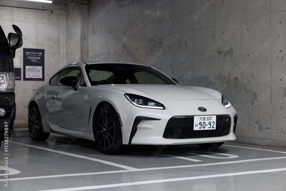 Minato, Tokyo, Japan - November 22 2024: A White paint Toyota Gazoo ...