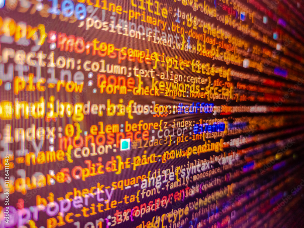 Developer working on program codes in office. Abstract background of ... Developer working on program codes in office. Abstract background of ...