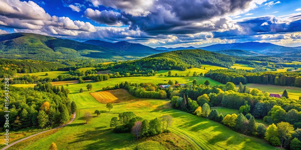 Berkshire Mountains Aerial Photography: Massachusetts Meadow Drone Shot ...