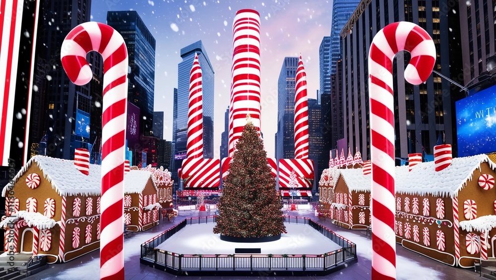 Candy Cane Fantasy in New York City: A stunning view of Times Square ...