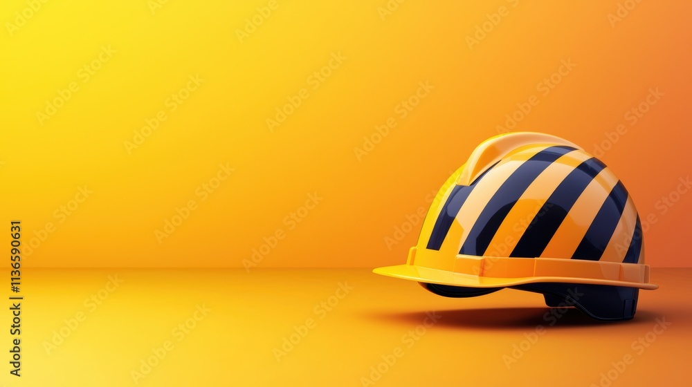 hardhat Safety Warning Symbol A stylized hardhat symbol incorporated ...