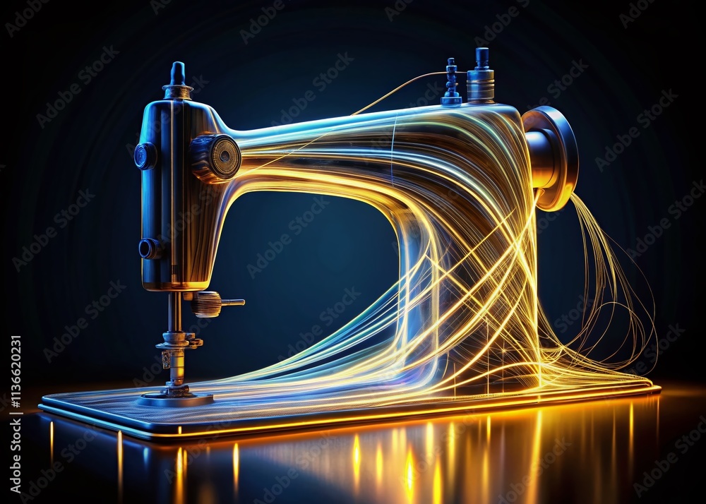 Sewing Machine Outline, Long Exposure Photography, Design Element ...