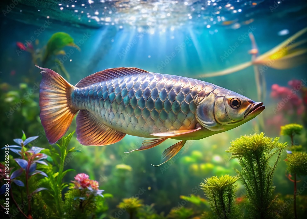 Silver Arowana Double Exposure, Fish Photography, Aquatic Life, Nature ...