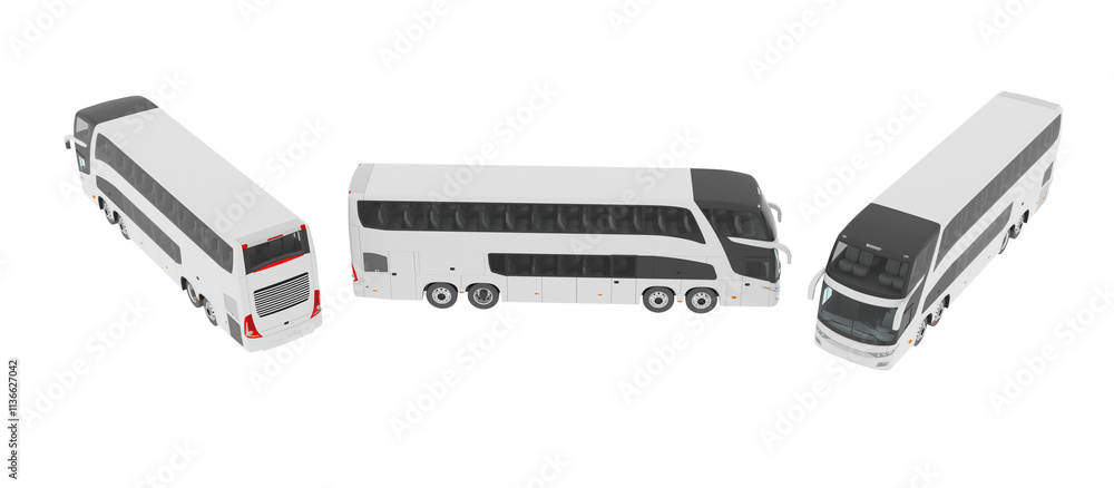 3D rendering bus set with blank surface for mockup branding, Coach Bus ...