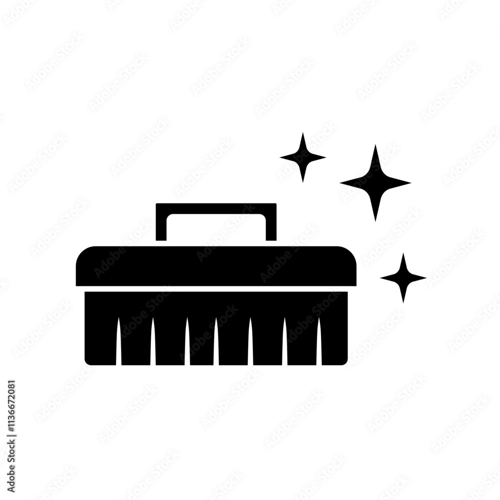 cleaning brush icon, simple flat style, vector illustration symbol sign ...