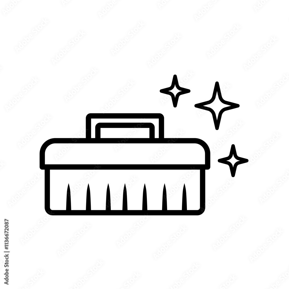 cleaning brush icon, simple flat style, vector illustration symbol sign ...
