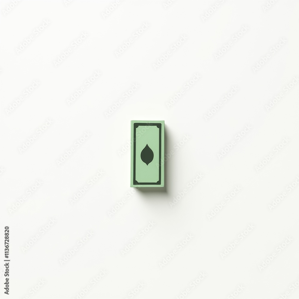 A minimalist design of a single dollar bill, centered against a plain ...