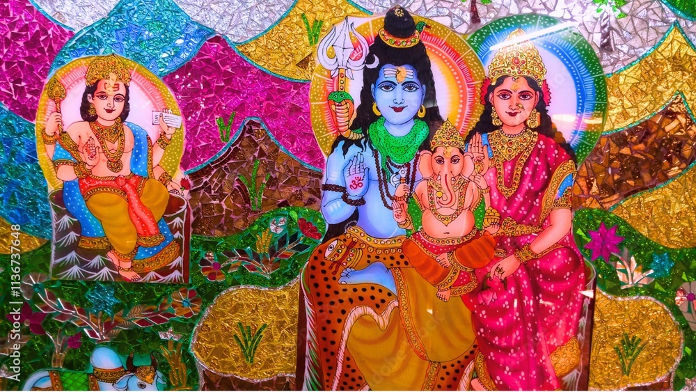 Shiv Parivar: The Divine Family of Lord Shiva Stock Illustration ...