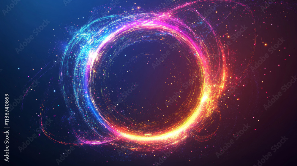 Ilustración de Stock Circular halo light effects set isolated on ...