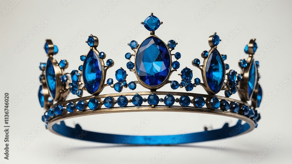 aesthetic blue themed crown isolated on plain white background Stock ...