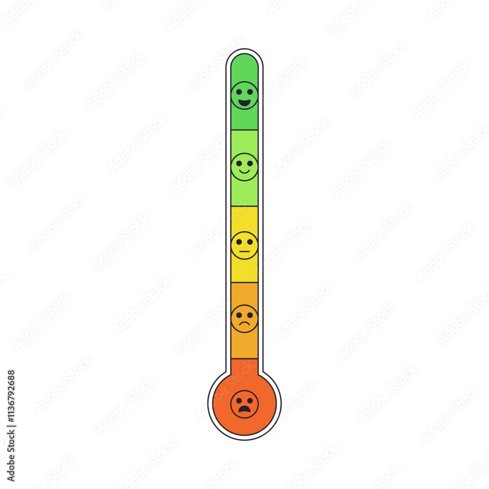 Emotion scale thermometer. Stress level measurement. Feeling and mood ...