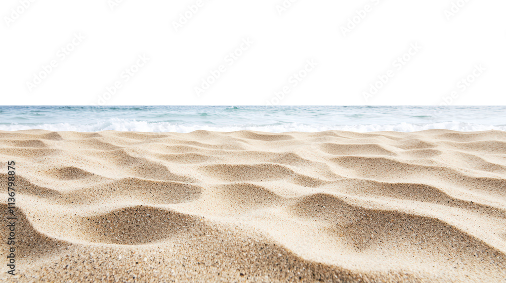 Photo Stock Smooth sand ripples on a beach near ocean waves, forming ...