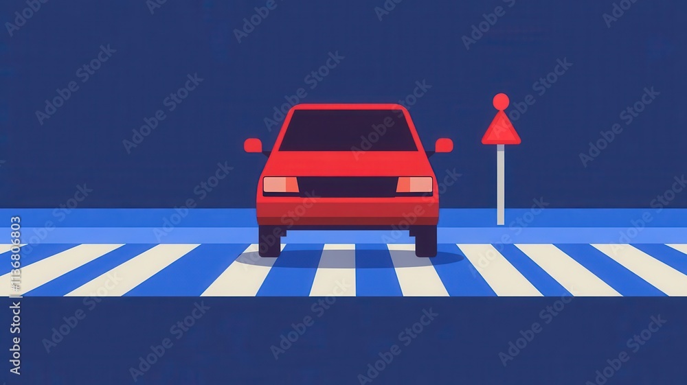 Conceptual graphic of pedestrian safety tips, featuring a vehicle and ...