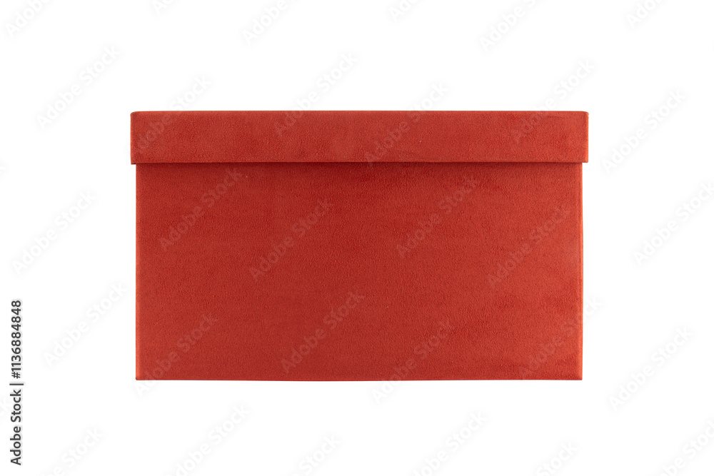 red cardboard box with cover isolated on a white background Stock Photo ...