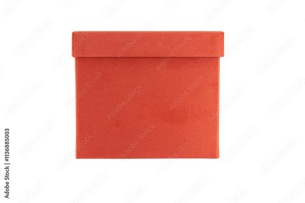 red cardboard box with cover isolated on a white background Stock Photo ...