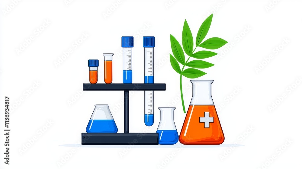 Innovative clipart of a STEM lab with science experiments, presented in ...