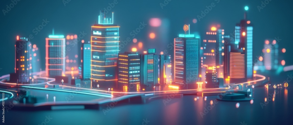 Ilustración de Stock Smart city control hub in 2025 featuring AI-driven ...