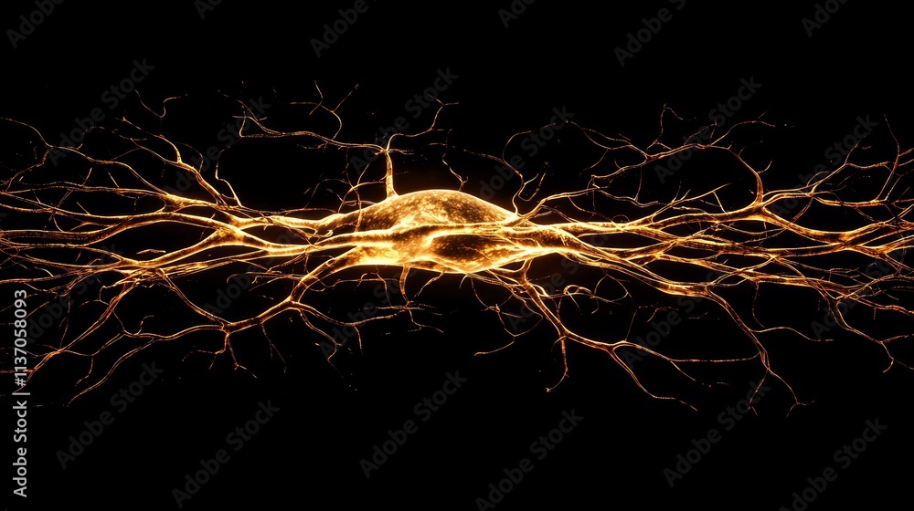 Neuron structure with branching pathway, asymmetrical connections ...