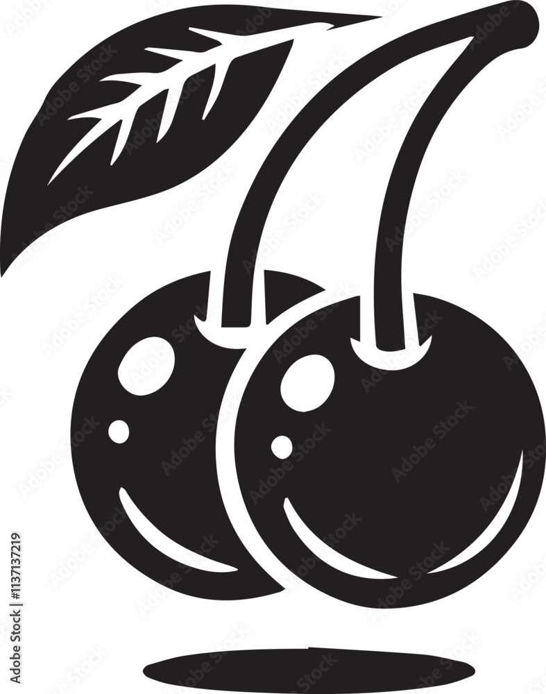 Black cherry vector, Black cherry icon, cherry illustration vector ...