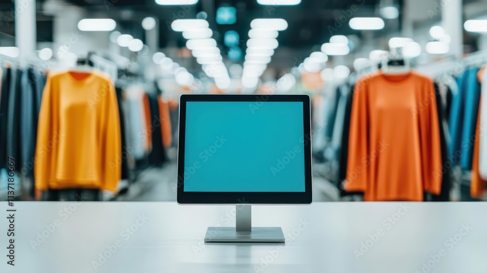 digital transformation concept. A retail store equipped with digital ...