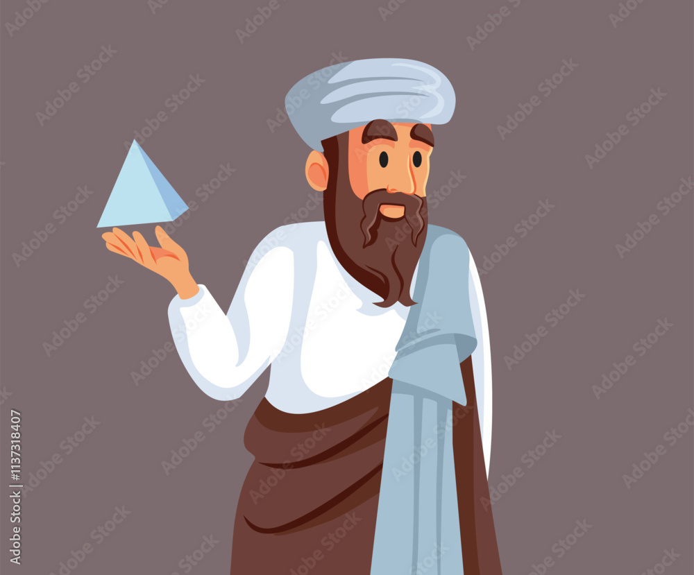 Vector Portrait of Pythagoras of Samos in Caricature Style. Ancient ...