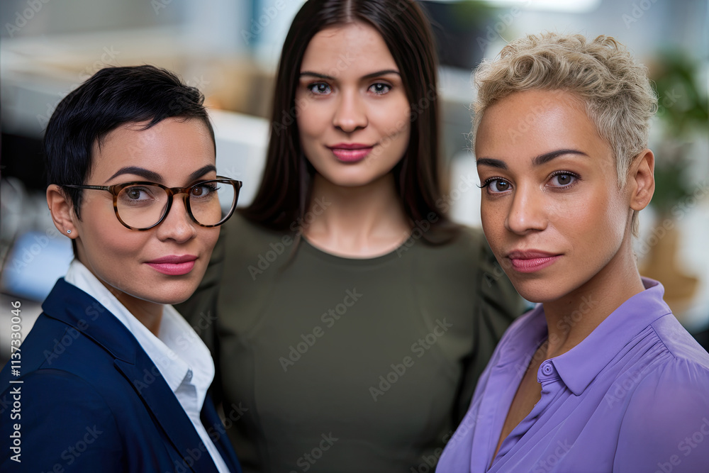 Women of different backgrounds in professional attire, symbolizing ...