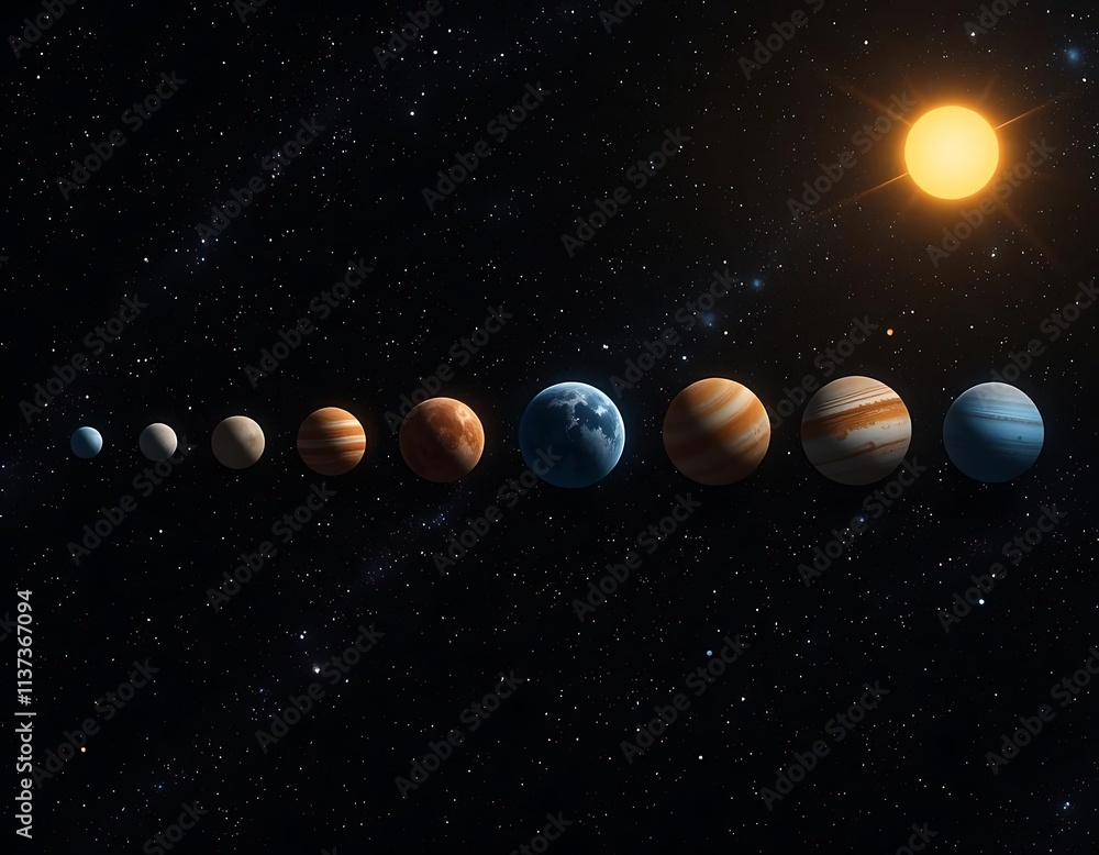 all the planets of the solar system aligned in a straight line Stock ...