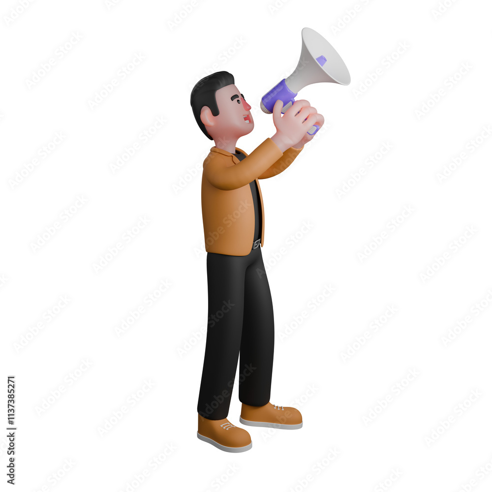 Stock-Foto „Film Director in Cartoon Style 3D Design. A male director ...