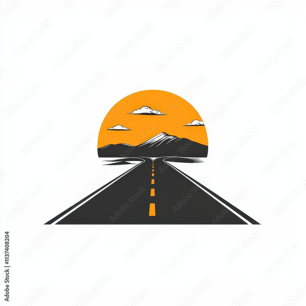 Design of road icon logo illustration isolated on white background ...