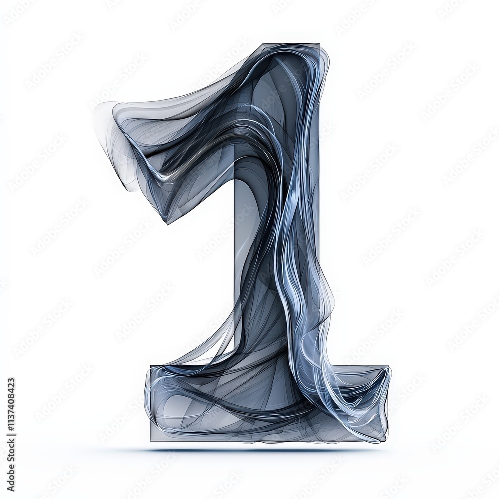 number 1 with abstract motion lines icon logo illustration isolated on ...