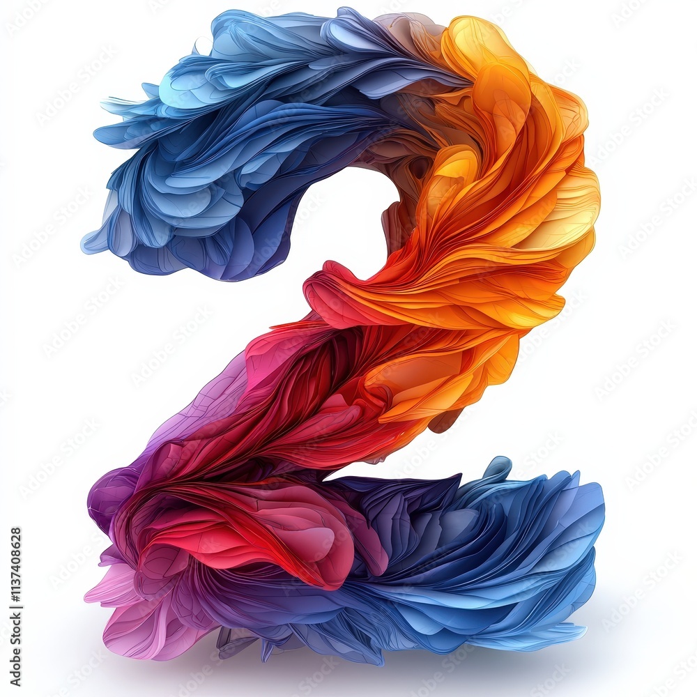 number 2 with abstract motion lines icon logo illustration isolated on ...