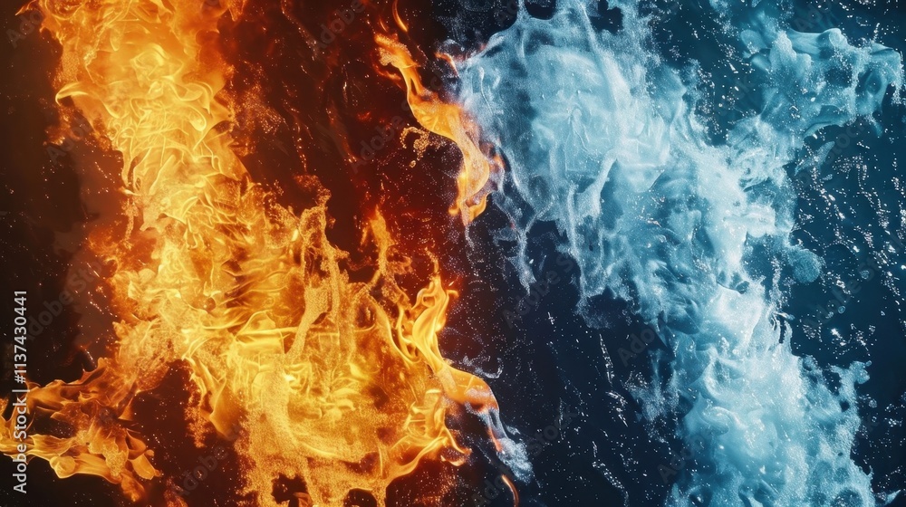Ice and fire abstract wallpaper, a dangerous vs beautiful balance of ...