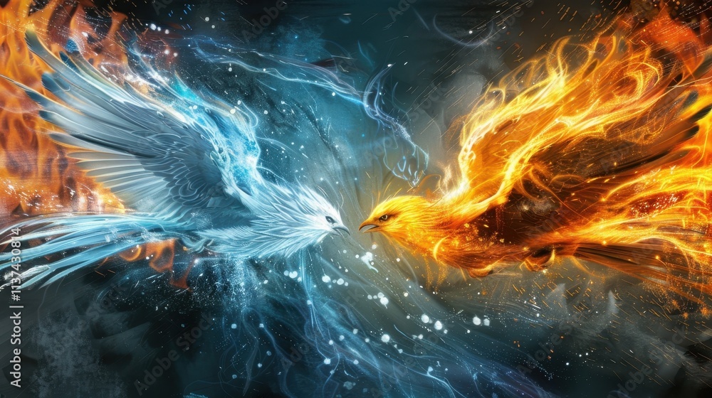 Ice and fire abstract wallpaper, a dangerous vs beautiful balance of ...