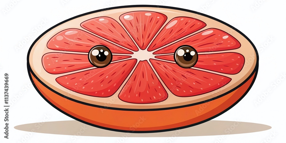 Cartoon Red Grapefruit Silhouette Coloring Page, Printable Fruit ...