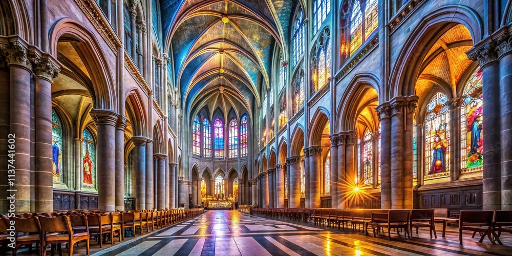 Chartres Cathedral Interior Long Exposure Photography, Gothic ...