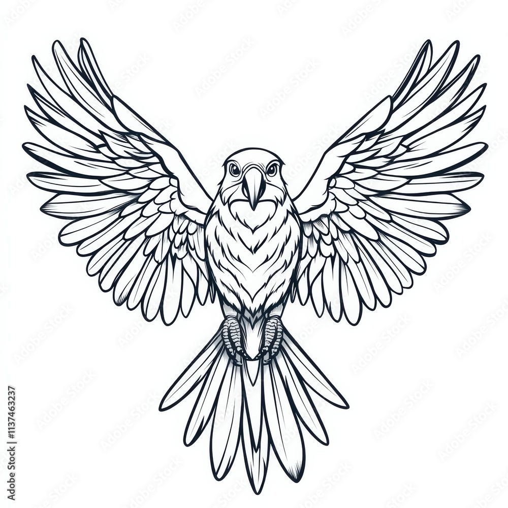 Soaring Hawk: A powerful and majestic hawk with outstretched wings ...