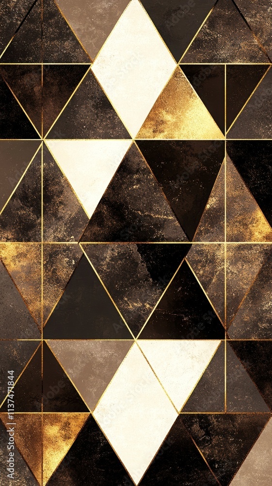 abstract geometric pattern with triangles in different shades of Mocha ...